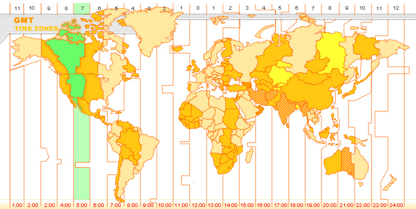 GMT 格林威治时间 亚利桑那州凤凰城, 美国（美国）, 时区 亚利桑那州凤凰城